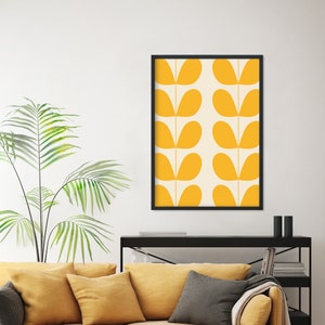 Yellow Print, Mid Century, Printable Art, Mid Century Print, Yellow ...