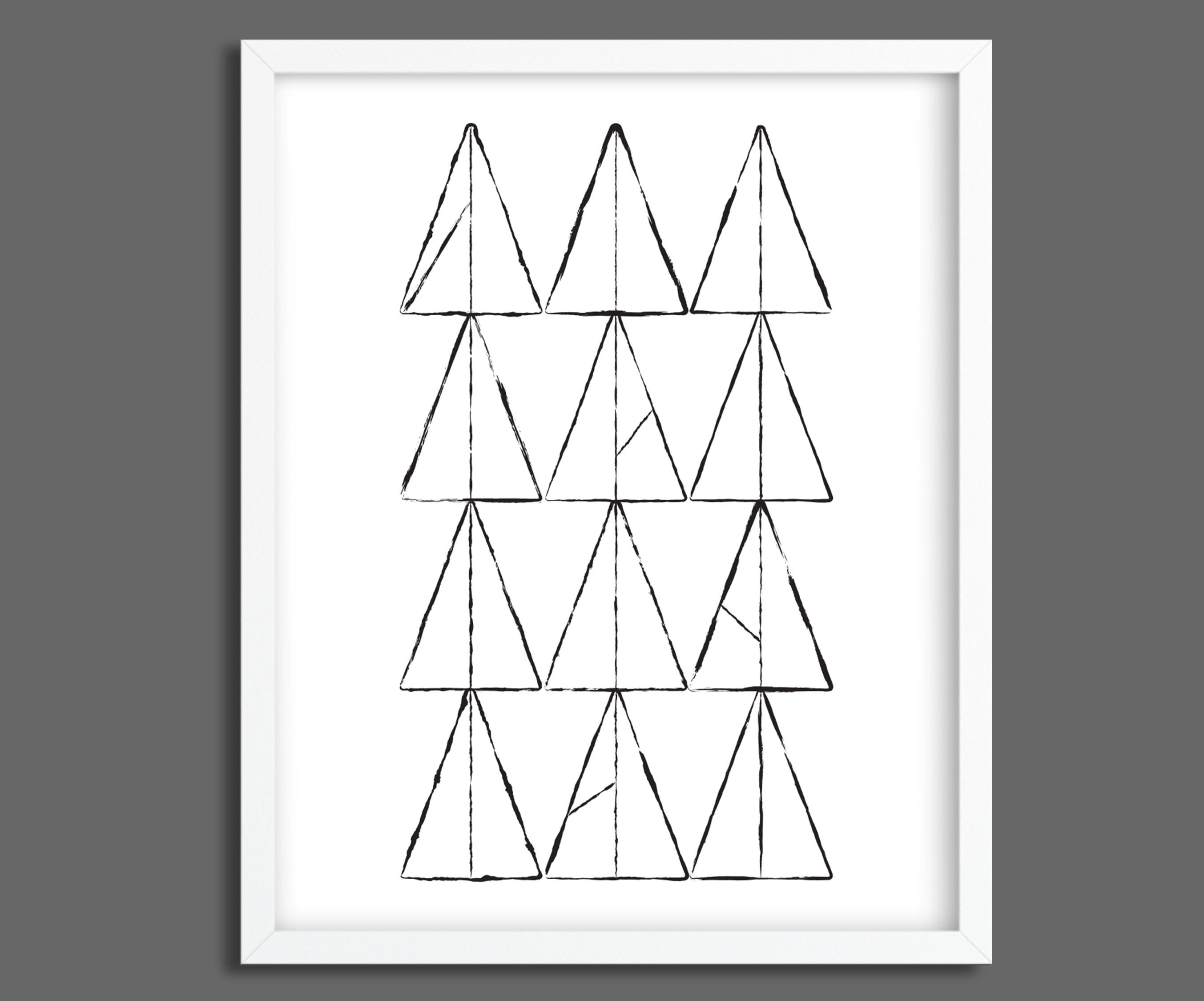 Printable Wall Art, Geometric, Triangle Print, Instant Download, Wall ...