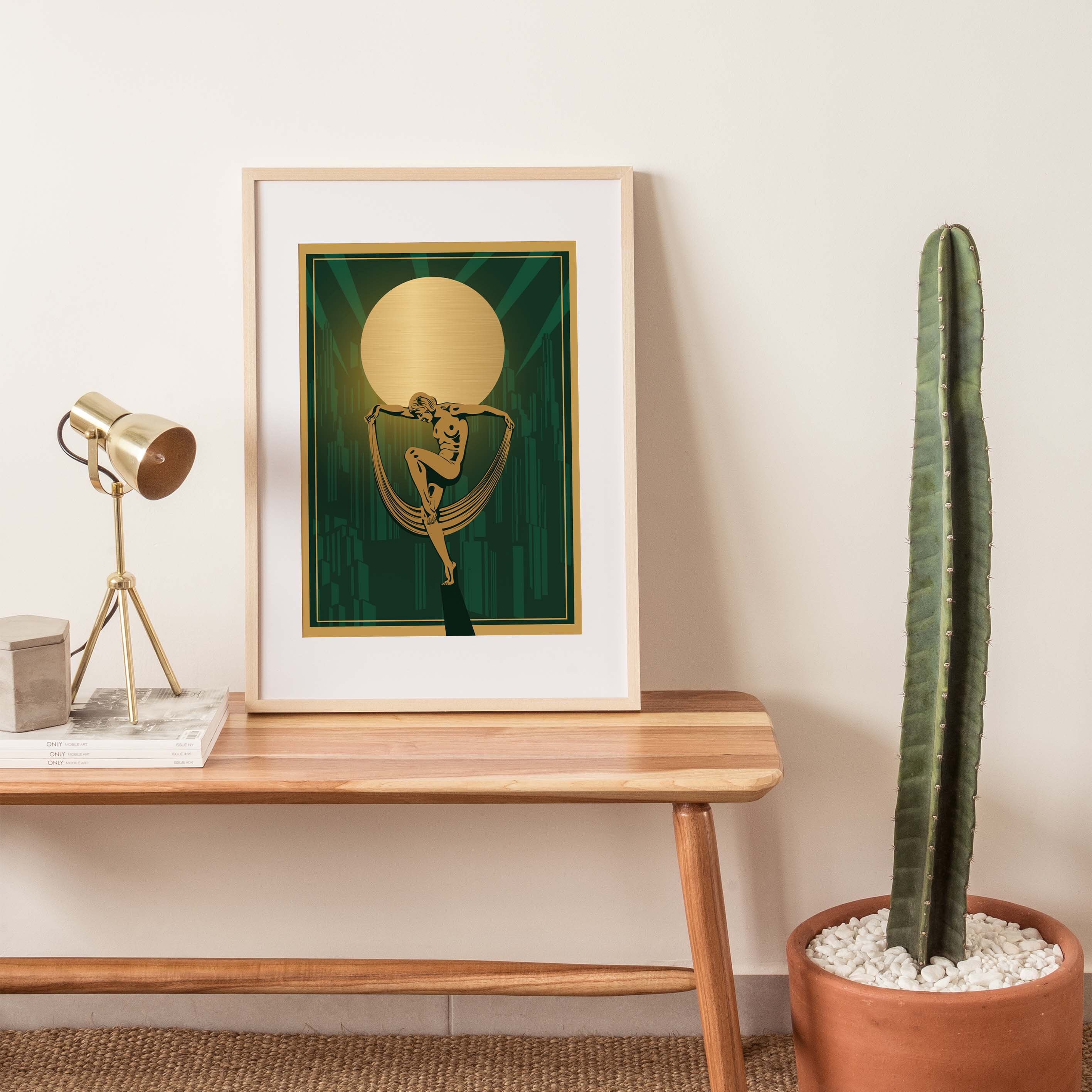 Art Deco Print Green Art Deco Art Deco Woman Wall Art - Etsy