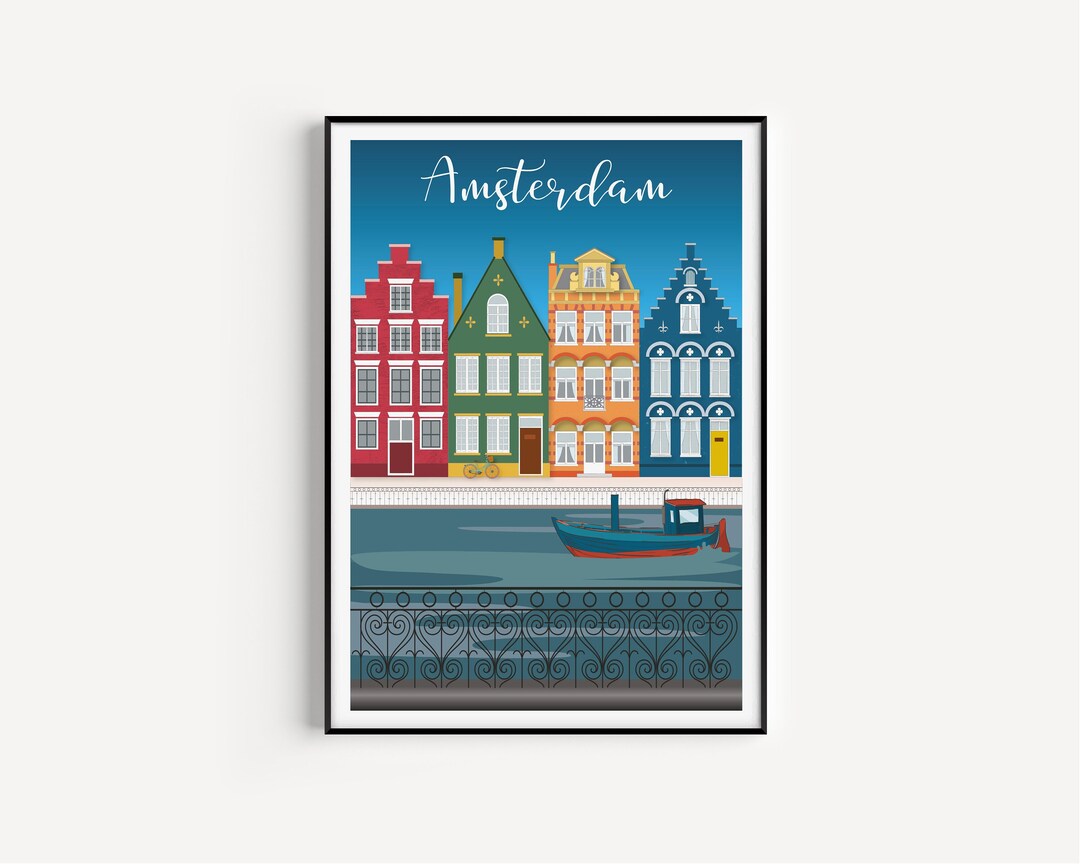 Amsterdam Print, Amsterdam, Wall Art, Travel Print, Art Print ...