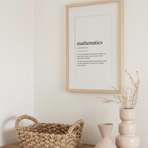 Mathematics Definition, Mathematics Printable, Geek Gift, Geek Wall Art ...