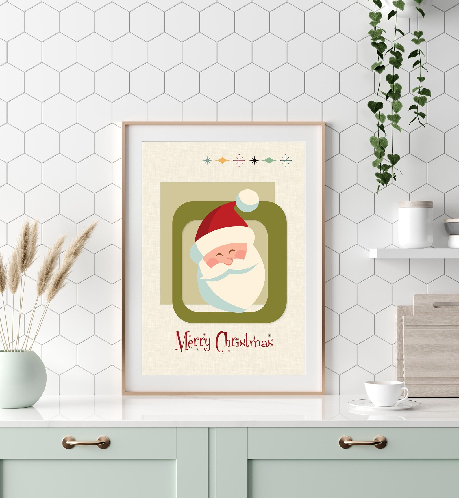Santa Print Christmas Printable Santa Printable Mid - Etsy UK