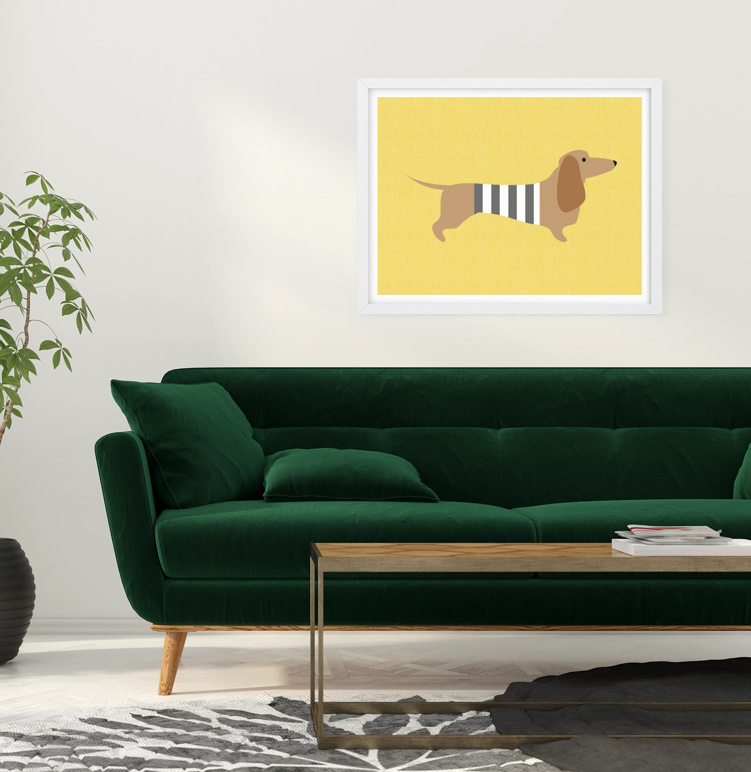 Sausage Dog, Printable Wall Art, Dachshund Gift, Art Print, Wall Art ...