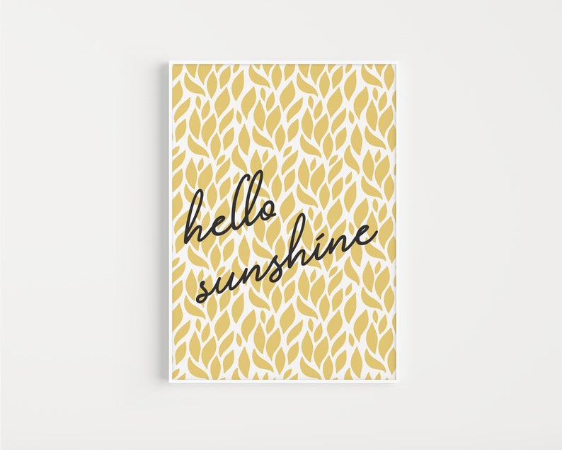 Hello Sunshine Printable Yellow Wall Art Wall Art Print - Etsy