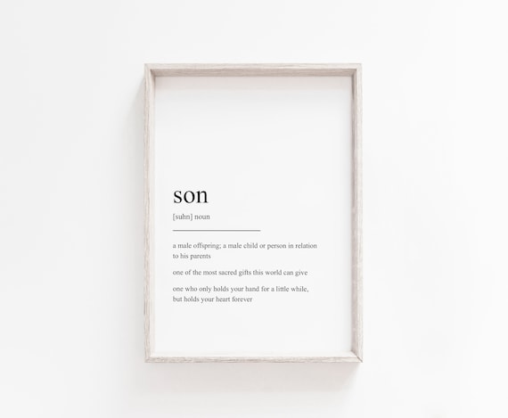 Son Definition Son Gift Printable Wall Art Definition | Etsy UK