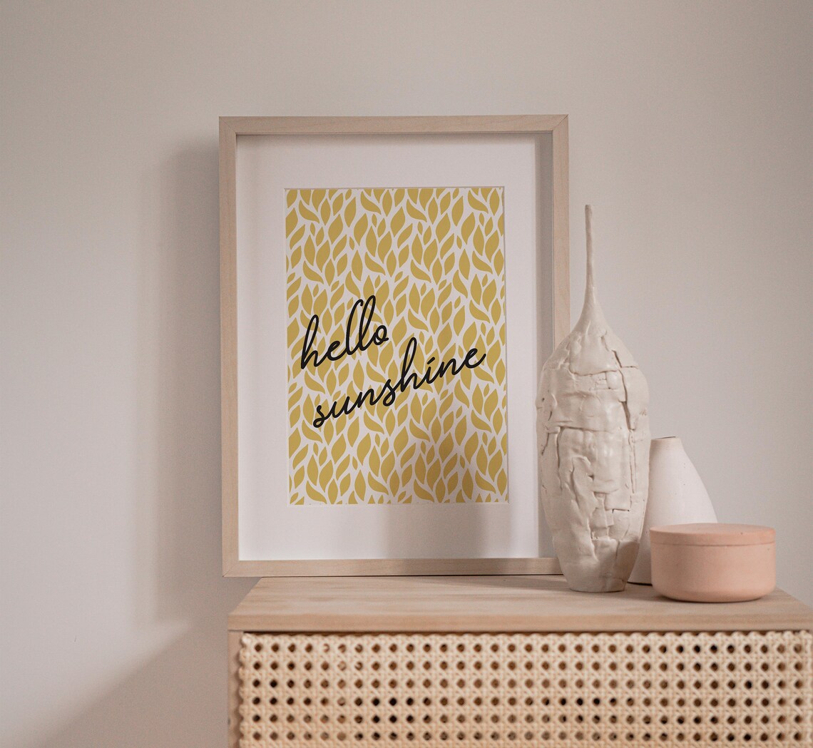 Hello Sunshine Printable Yellow Wall Art Wall Art Print - Etsy
