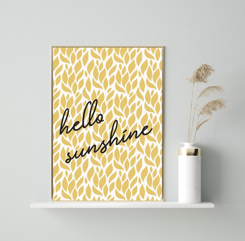 Hello Sunshine Printable Yellow Wall Art Wall Art Print - Etsy
