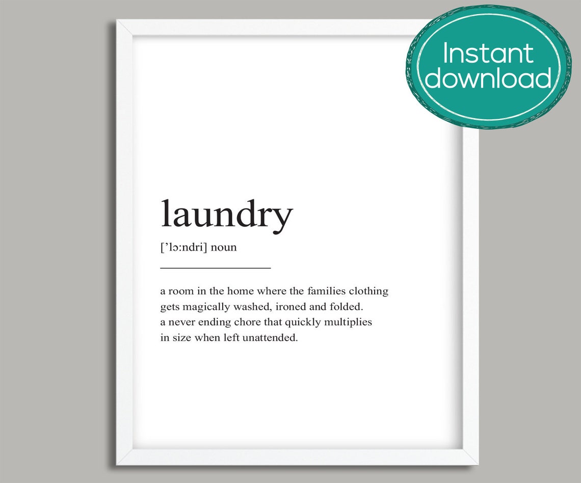 Laundry Printable Wall Art Laundry Laundry Definition Wall - Etsy