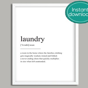 Laundry Printable, Wall Art, Laundry, Laundry Definition, Wall Art ...