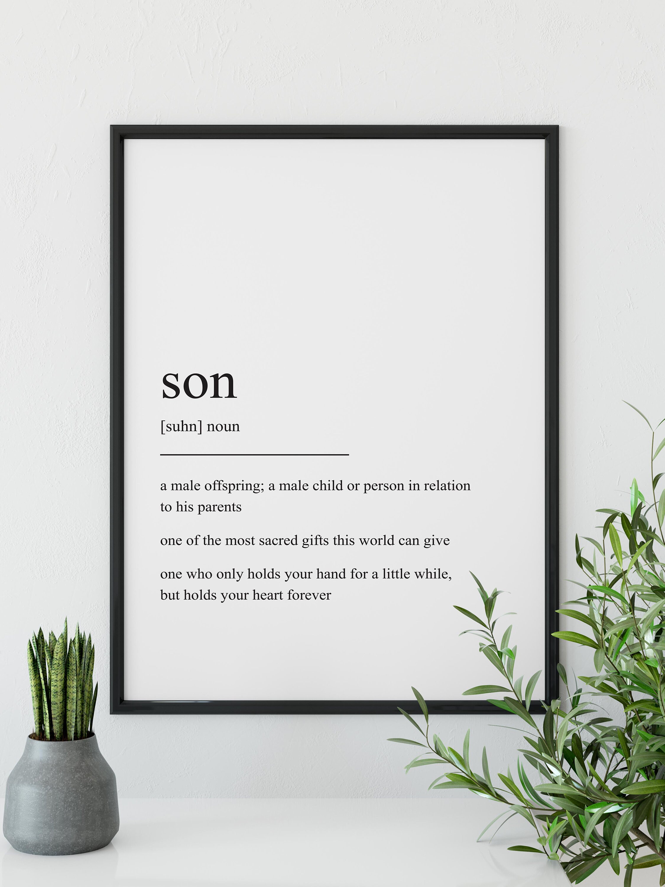 Son Definition Son Gift Printable Wall Art Definition | Etsy