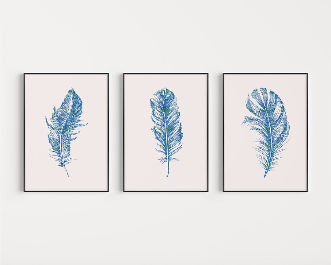 Set of Prints, Blue Prints, Printable, Blue, Wall Art Print, Wall Art ...