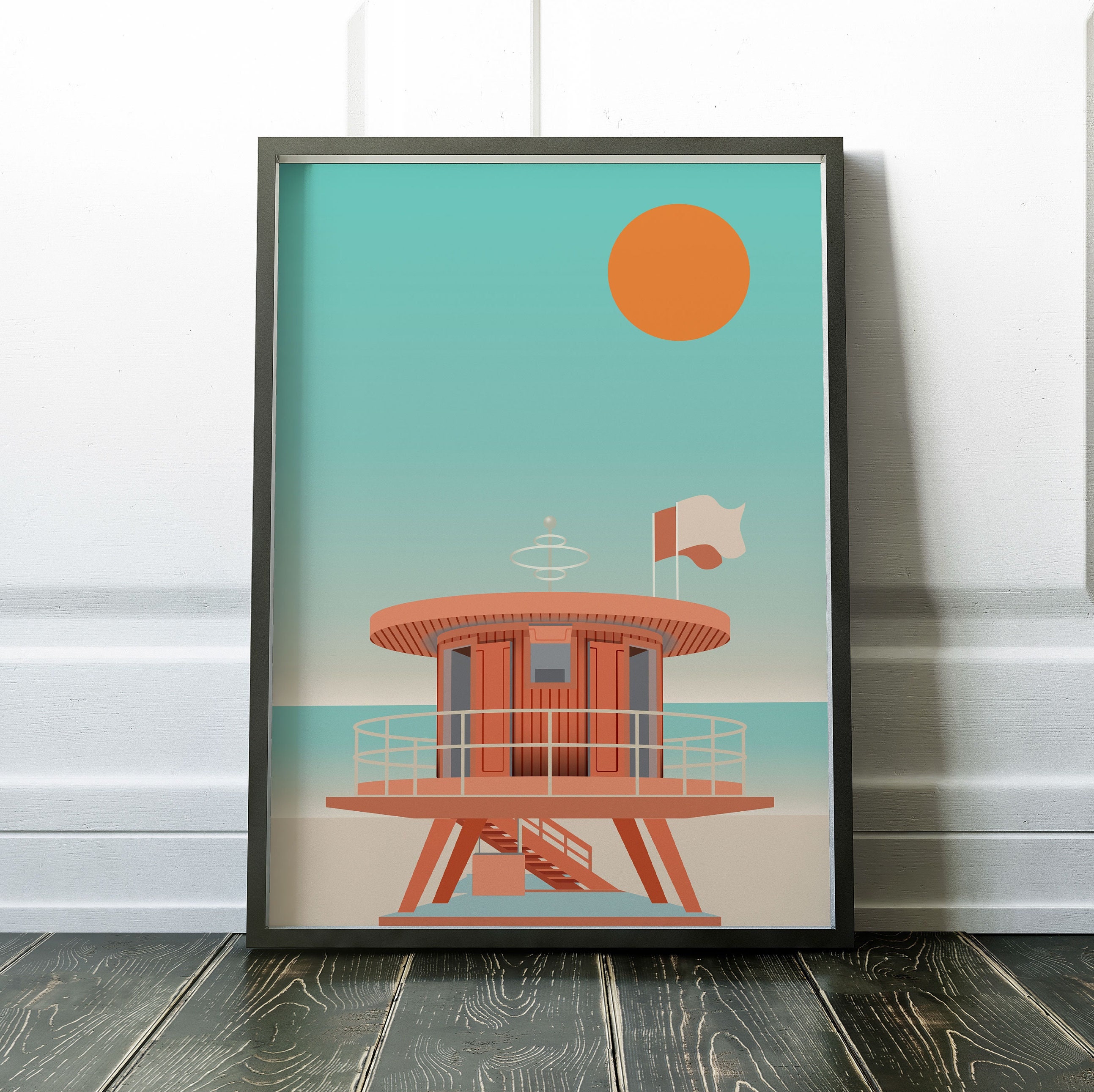 Beach Print Lifeguard Tower Wall Art Printable Lifeguard - Etsy