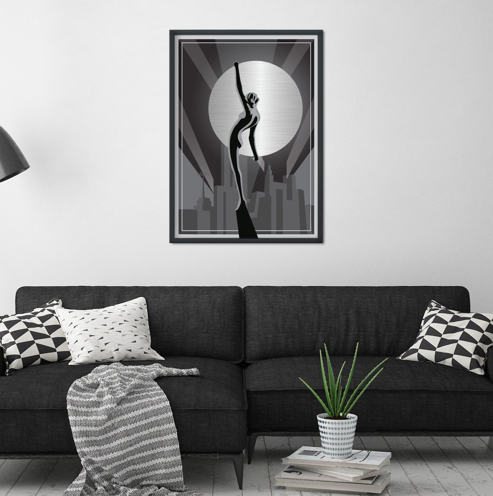 Art Deco Print, Printable Art, Art Deco Wall Art, Black Grey Print, Art ...