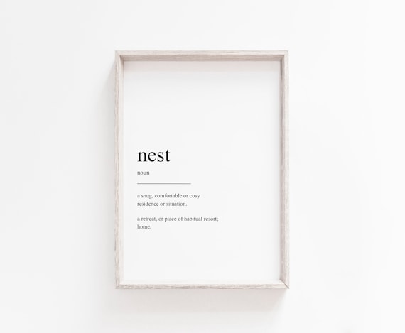 Nest Definition Nest Printable Home Wall Art Nest Family - Etsy UK