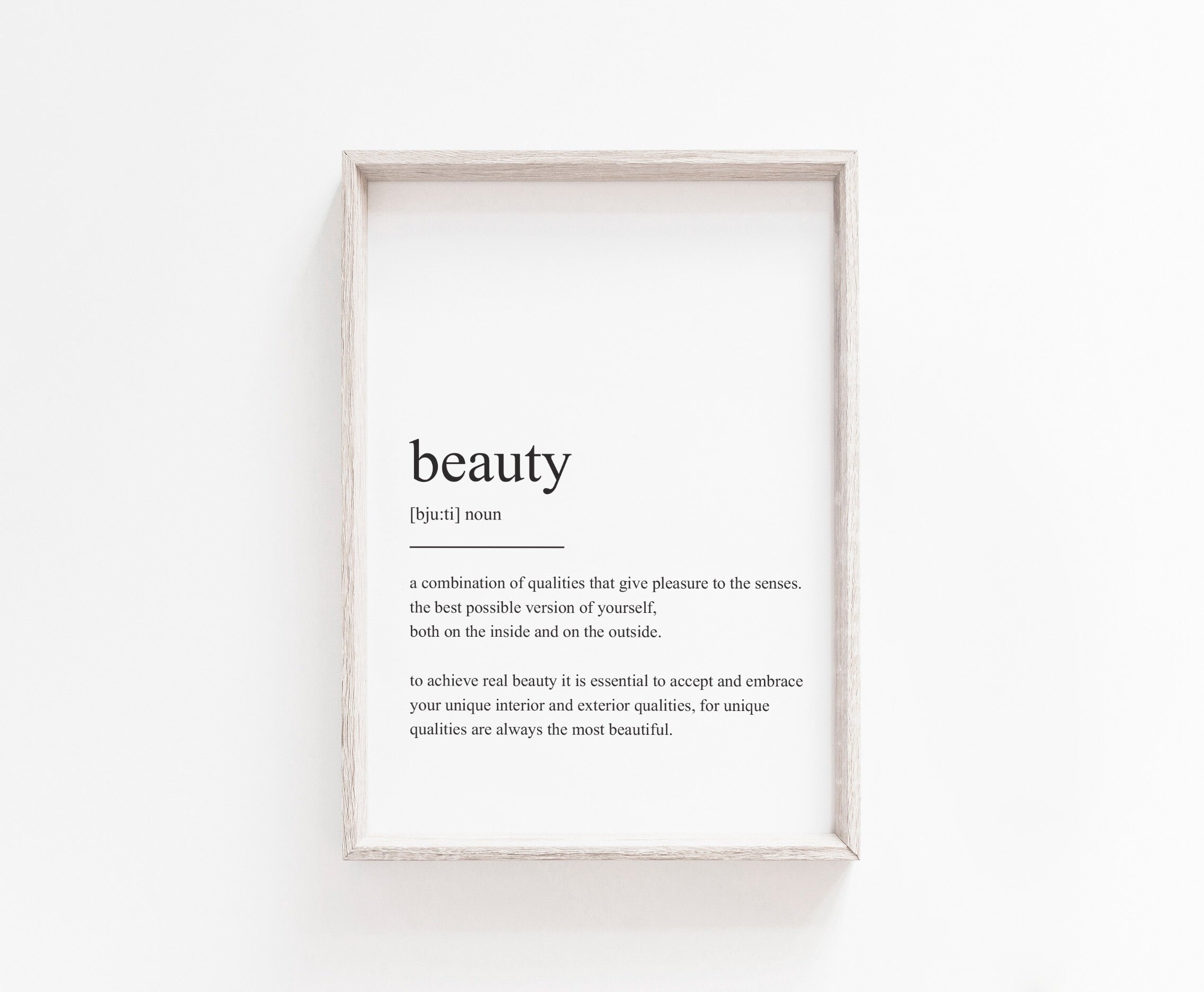 Beauty Definition, Printable, Wall Art, Printable Definition, Quote ...