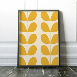 Yellow Print, Mid Century, Printable Art, Mid Century Print, Yellow ...
