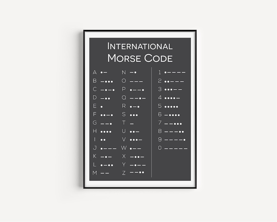 Morse Code, Printable, Wall Art, Morse Code Print, Printable Art, Morse ...