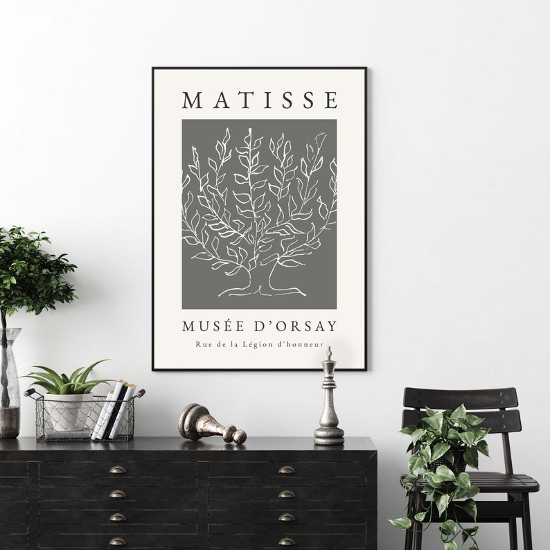 Henri Matisse Grey Print Tree Print Grey Matisse Print | Etsy