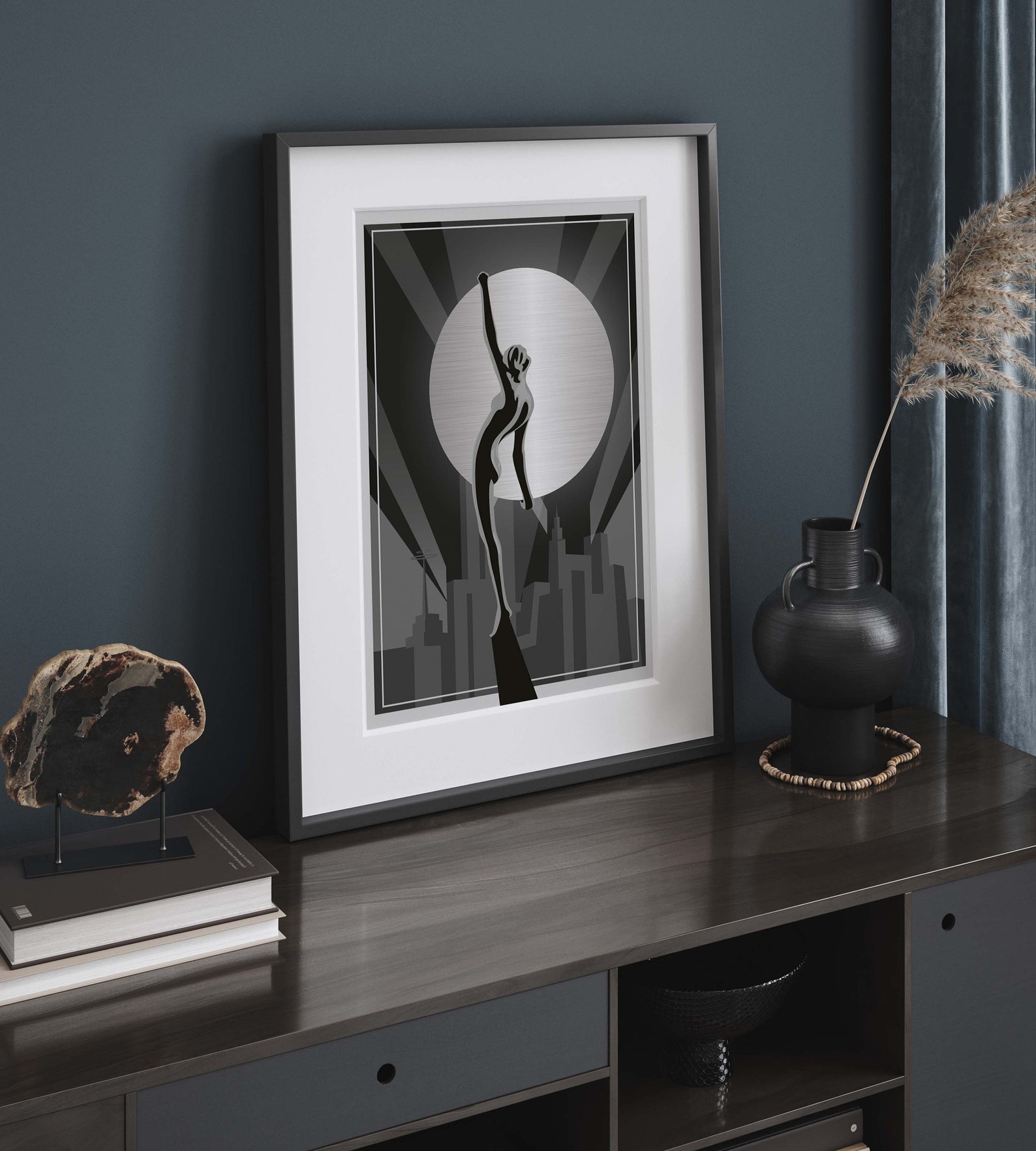 Art Deco Print Printable Art Art Deco Wall Art Black Grey - Etsy