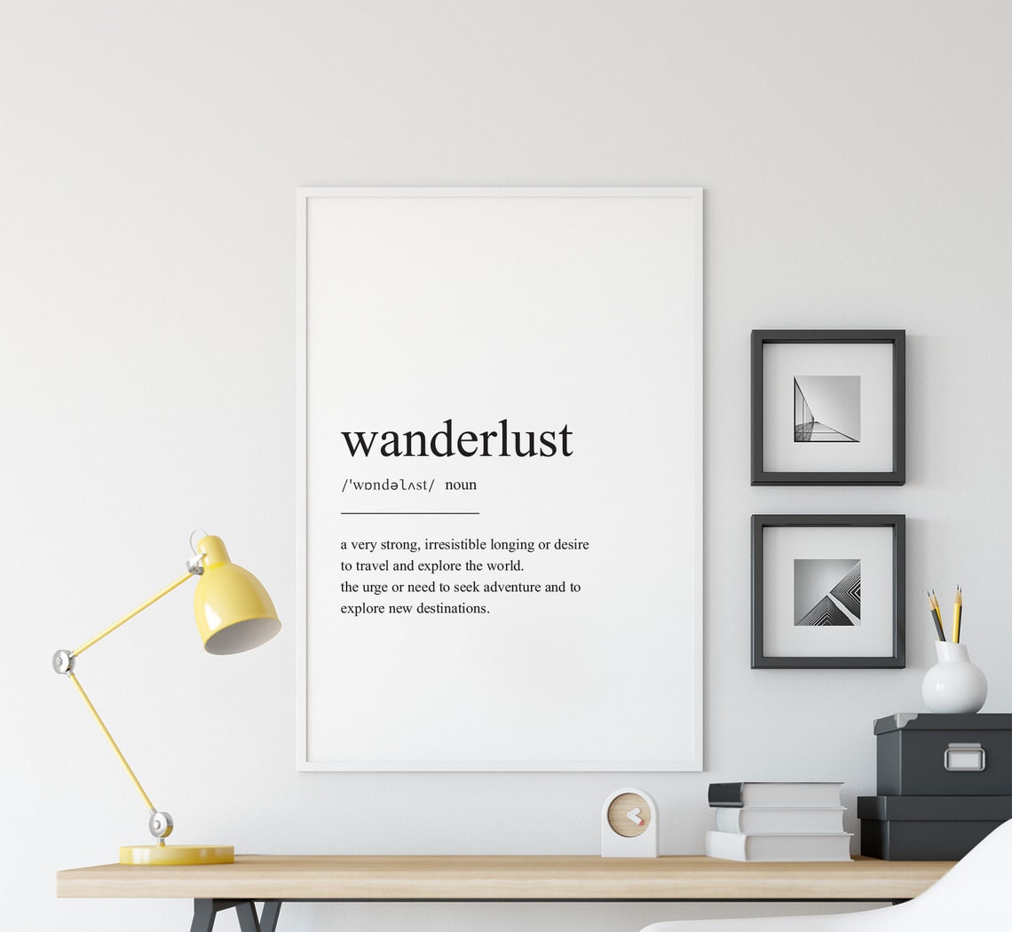 Wanderlust Definition Wanderlust Printable Wall Art | Etsy