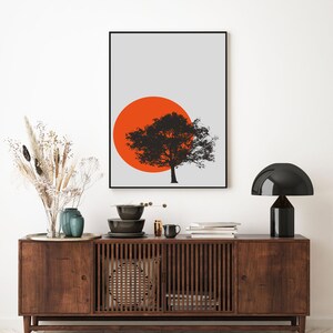Printable Art, Wall Art Print, Grey Print, Instant Download, Tree Print ...