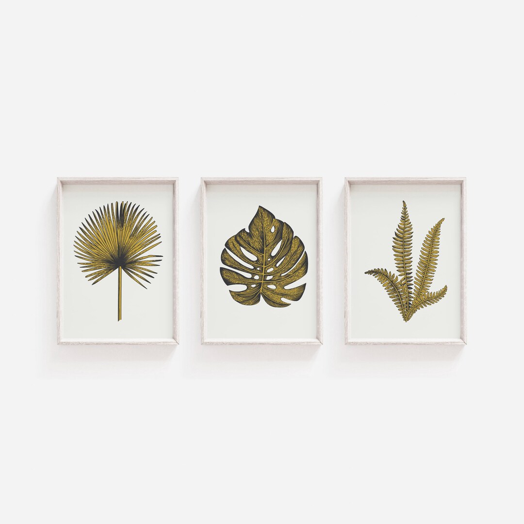 Botanical Print, Set of Prints, Yellow Prints, Botanical Wall Art ...