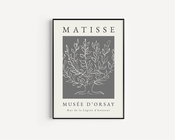 Henri Matisse Grey Print Tree Print Grey Matisse Print | Etsy