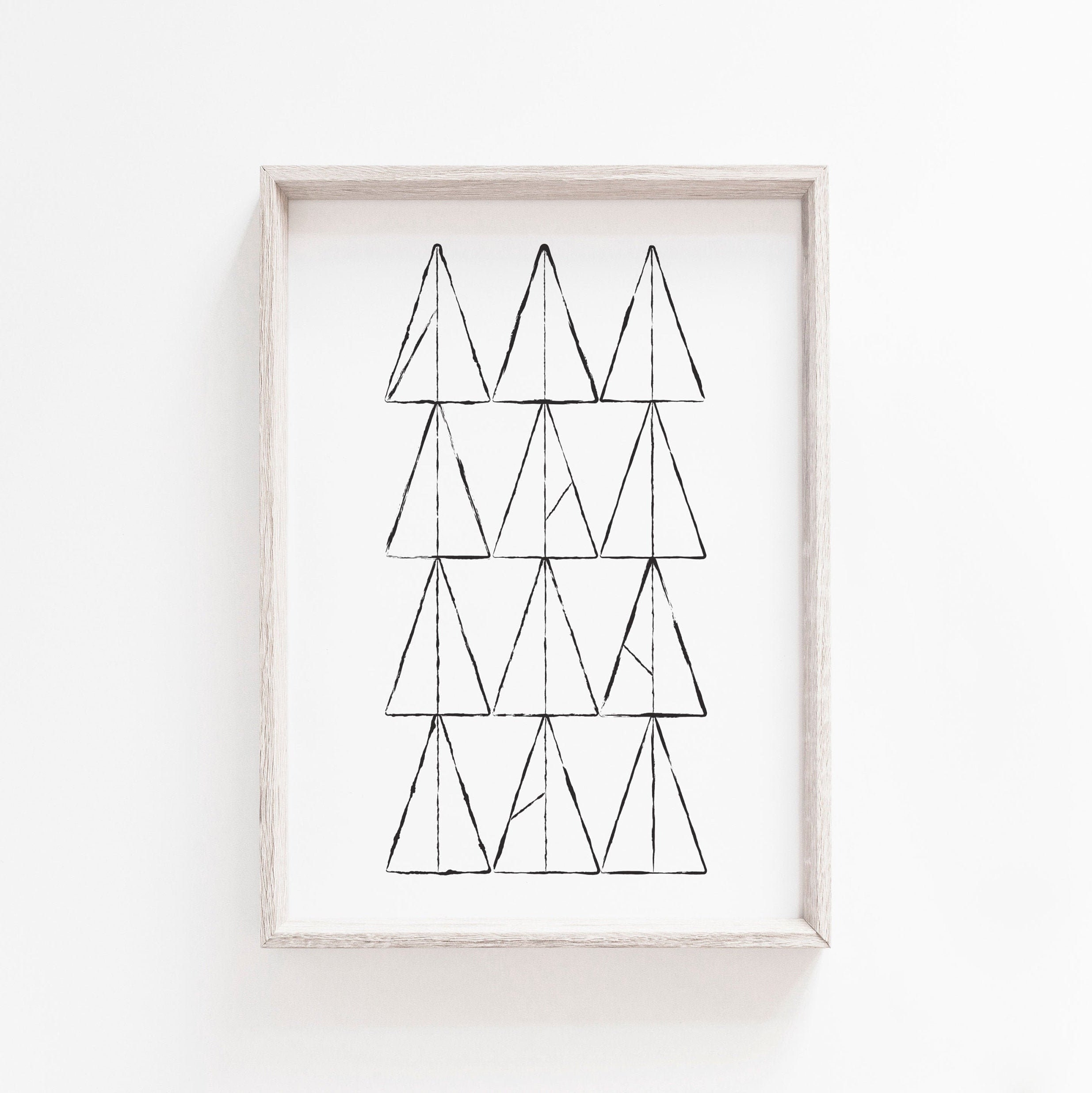 Printable Wall Art, Geometric, Triangle Print, Instant Download, Wall ...