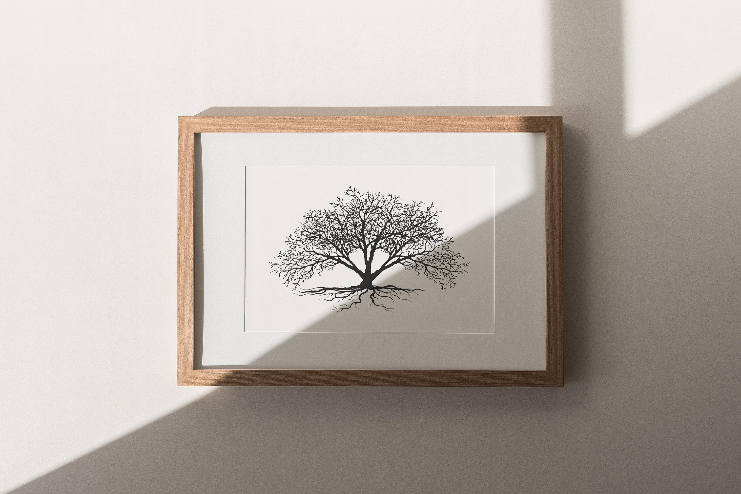 Tree Print Printable Wall Art Black and White Print Black | Etsy