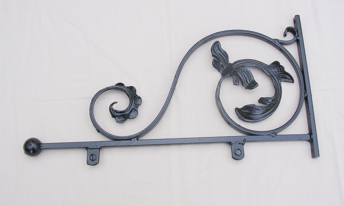 Wrought Iron Sign Bracket Hand Forged - Etsy UK