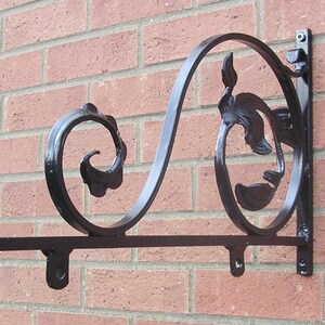 Wrought Iron Sign Bracket Hand Forged - Etsy UK