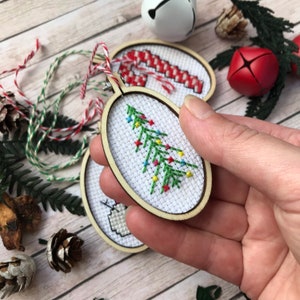 PDF Set 2 Mini Cross Stitch Patterns Christmas Oval - Etsy