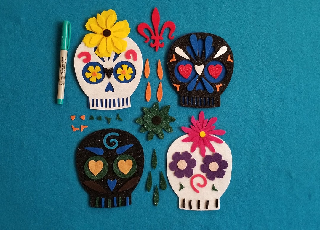 Felt Skull Kids Craft Kit//day of the Dead Celebration//die Cut Felt ...
