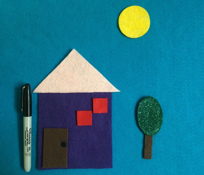 Shape a House Felt Story//shapes Felt Board Stories//kids 2-6 - Etsy