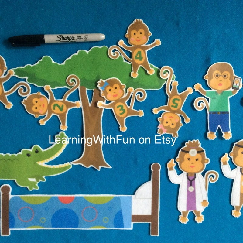 Five Little Monkeys - Etsy
