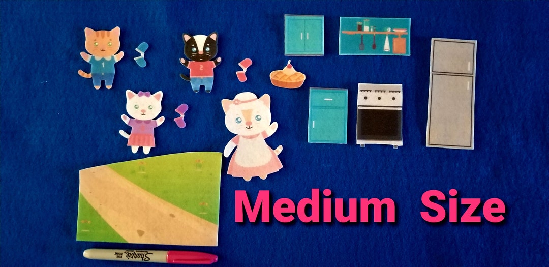 3 Little Kittens Have Lost Their Mittens Felt Story//3 Little Kittens ...