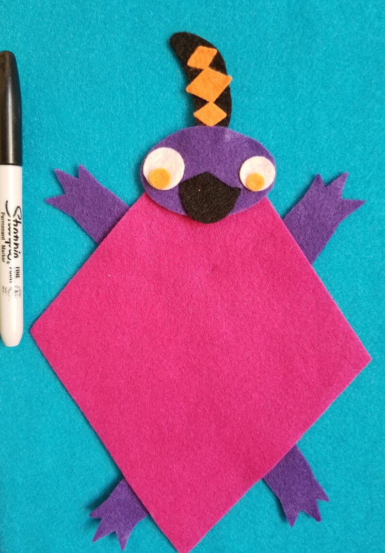 Shapes Felt Board Stories//halloween Monster Felt Board | Etsy