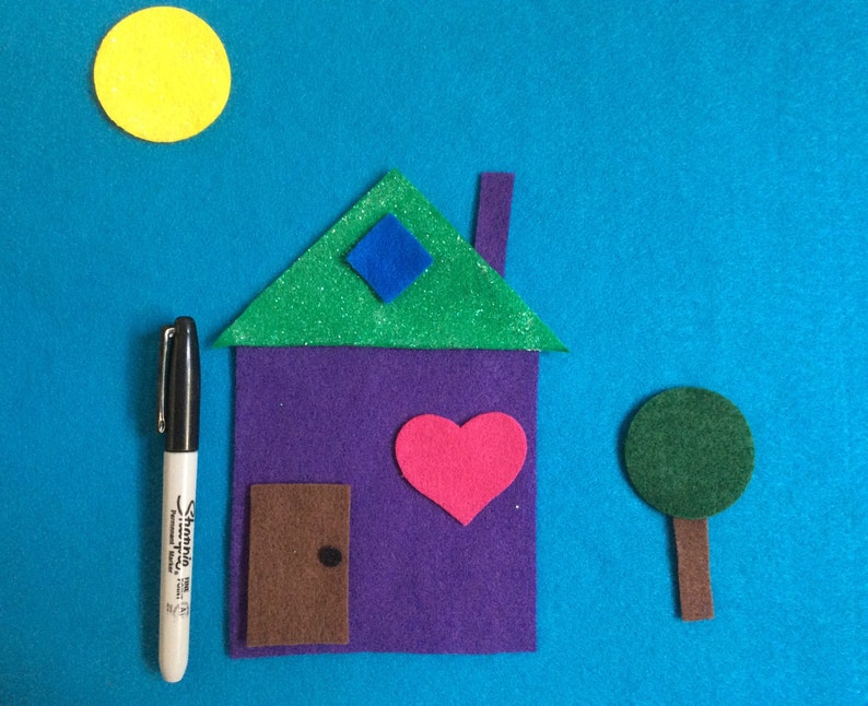 Shape a House Felt Story//shapes Felt Board Stories//kids 2-6 | Etsy
