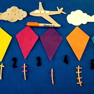 5 Little Kites Felt Stories//5 Kites Felt Stories//numbers Felt Stories ...