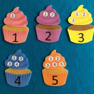 5 Cupcakes at the Bakery Store//felt Stories//felt Board Stories ...