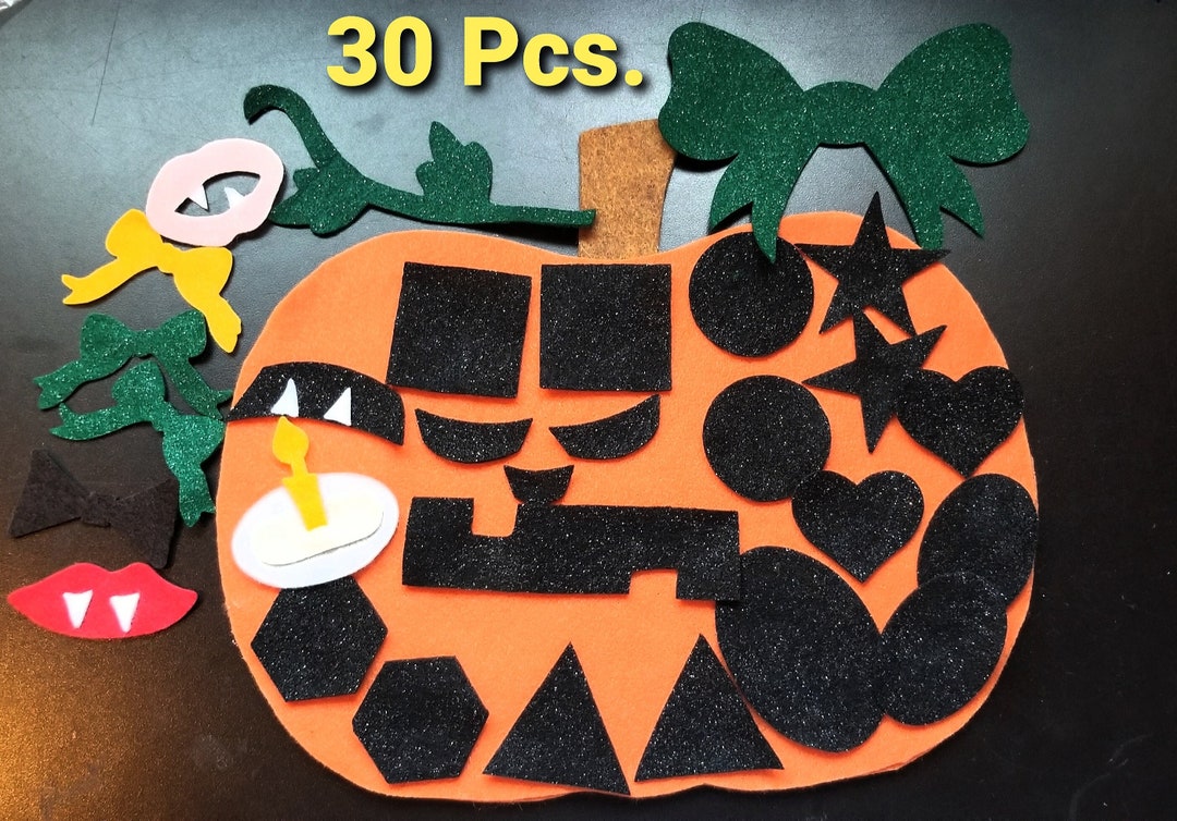 Pumpkin Shapes Felt Board Kids Kit 12 " //halloween Shapes Kids Kit ...