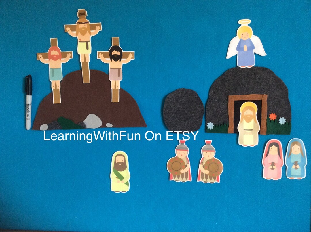 Easter Resurrection Felt Story Large//easter Basket Stuffer//religious ...