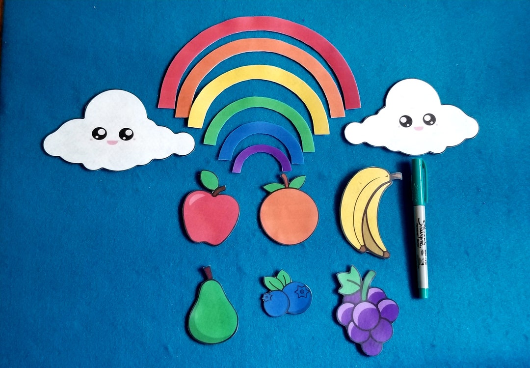 Rainbow Stew Felt Story//rainbow Colors Felt Board Story//preschool ...