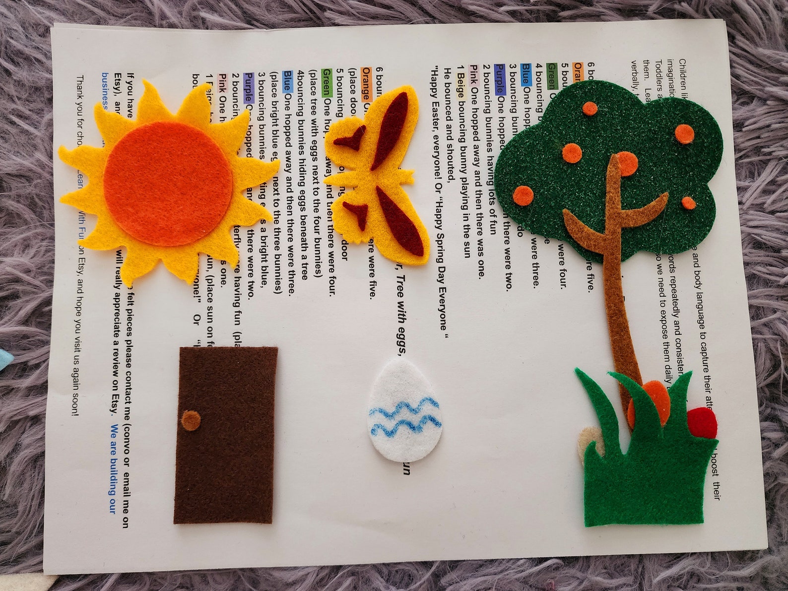 Six Bunnies Felt Story//easter Felt Board Story//6 Bouncing Bunnies ...