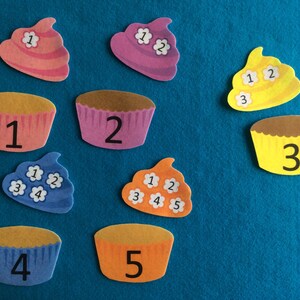 Felt Cupcake Number Matching Game, Felt Board Story - Etsy