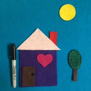 Felt Shape a House Story//shapes Felt Board Stories//kids 2-6 Year Old ...