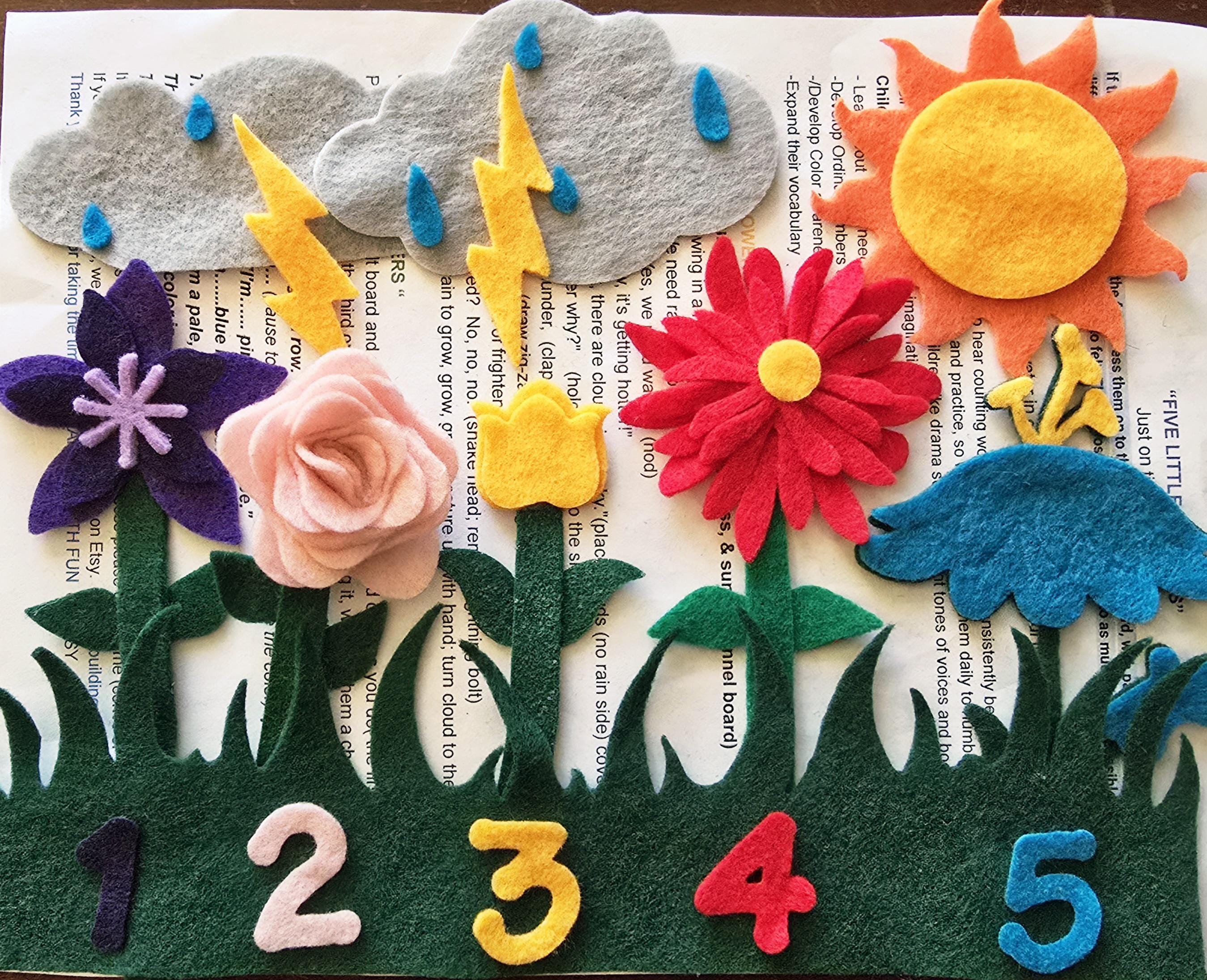 5 Little Flowers //felt Board Stories//flannel Board Stories//spring ...