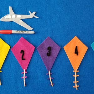 5 Little Kites Felt Stories//5 Kites Felt Stories//numbers Felt Stories ...