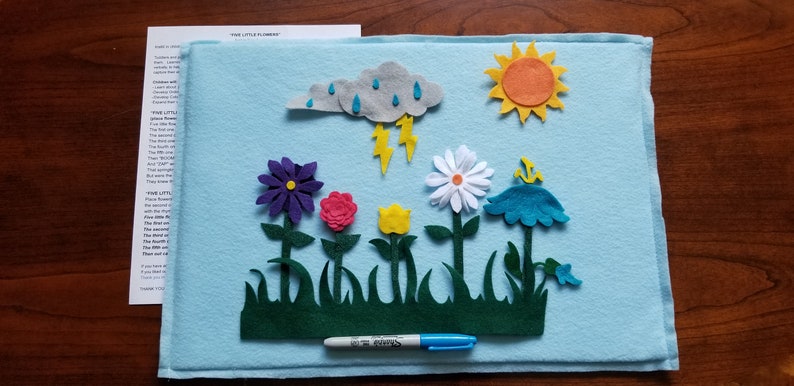 5 Little Flowers //felt Board Stories//flannel Board - Etsy
