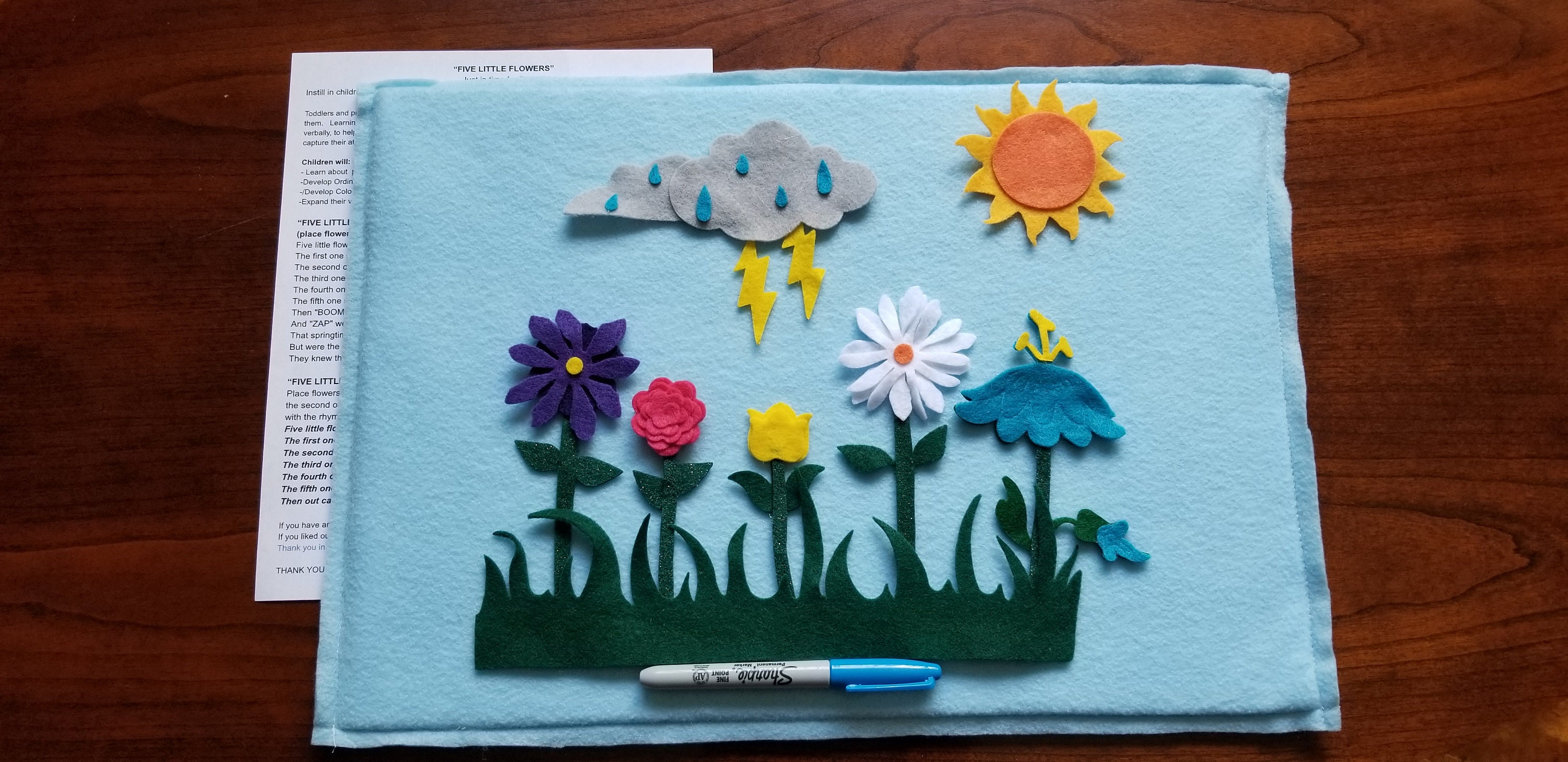 5 Little Flowers //felt Board Stories//flannel Board Stories//spring ...